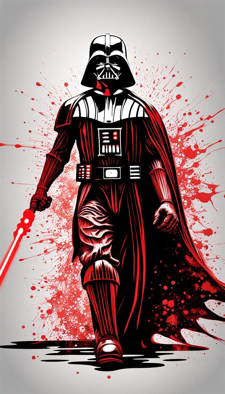 Red ink Vader - AI Generated Artwork - NightCafe Creator