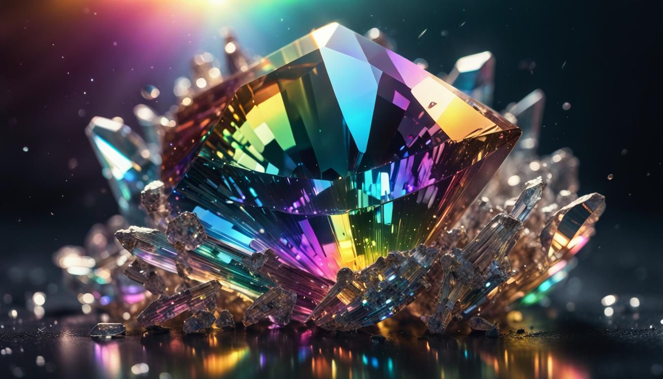 sparkling rainbow crystal - AI Generated Artwork - NightCafe Creator