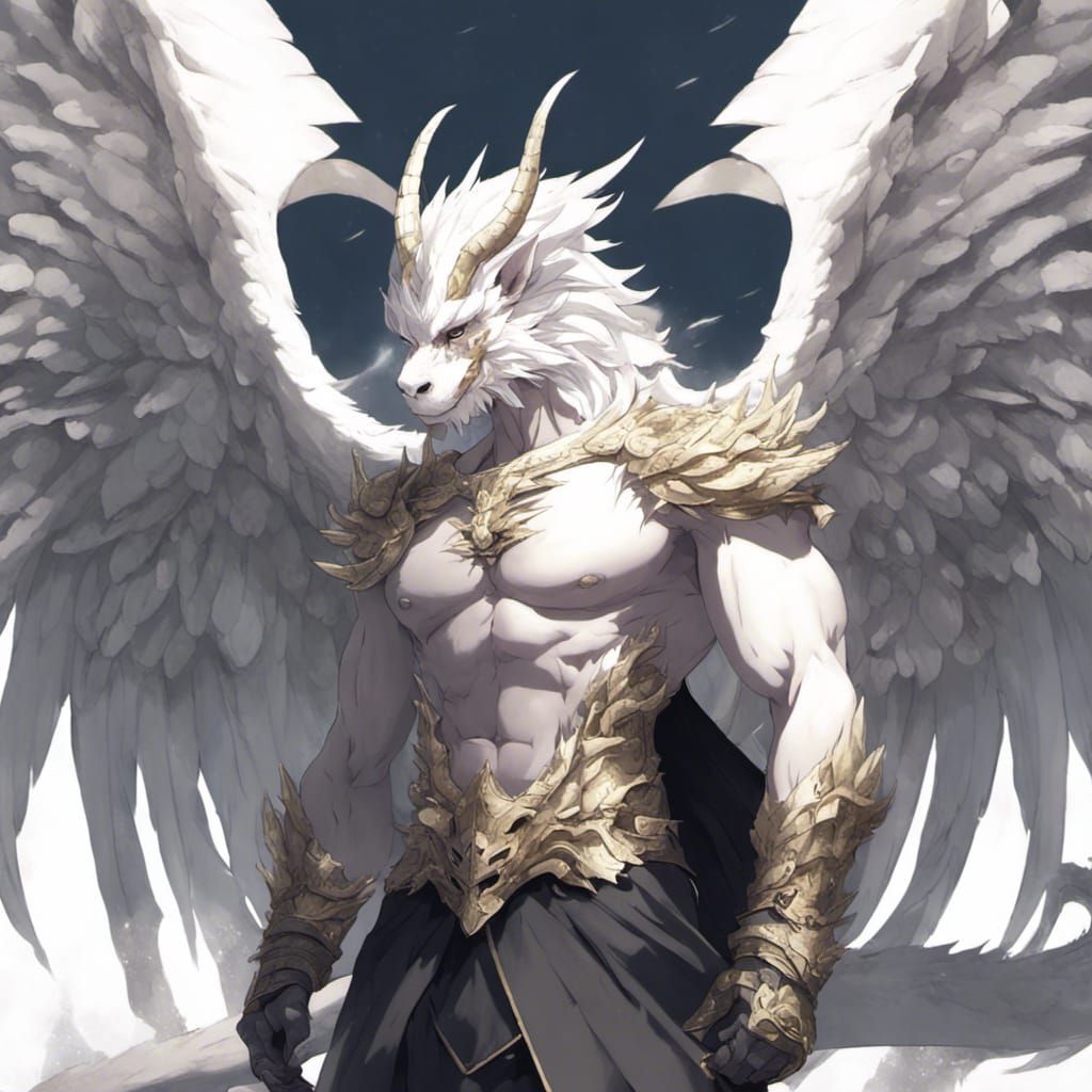 concept art {An Strong man with an Anthropomorphic dragon head and with ...