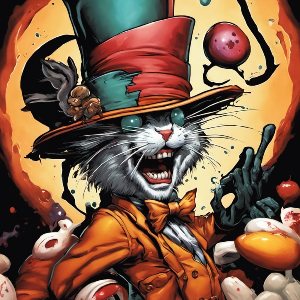 twister killer rabbit mad hatter - AI Generated Artwork - NightCafe Creator
