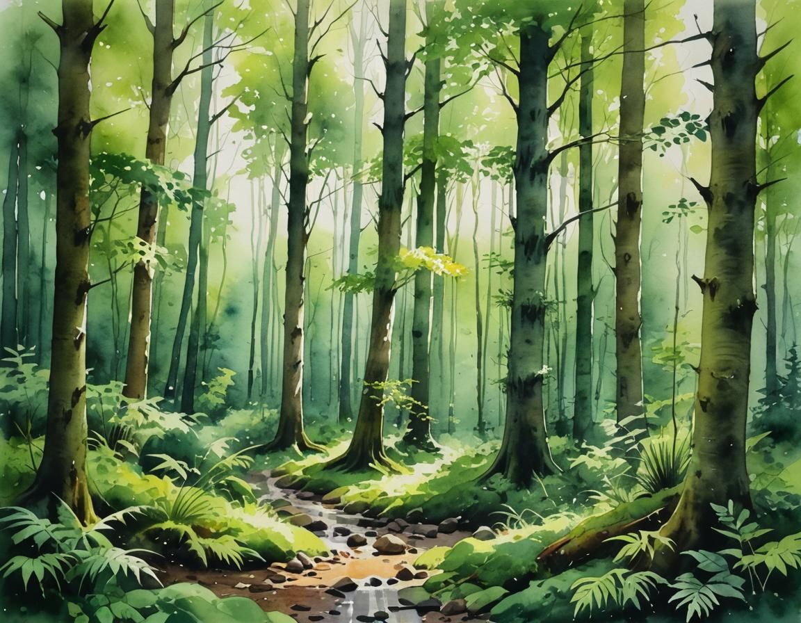 Single color green forest interior - AI Generated Artwork - NightCafe ...