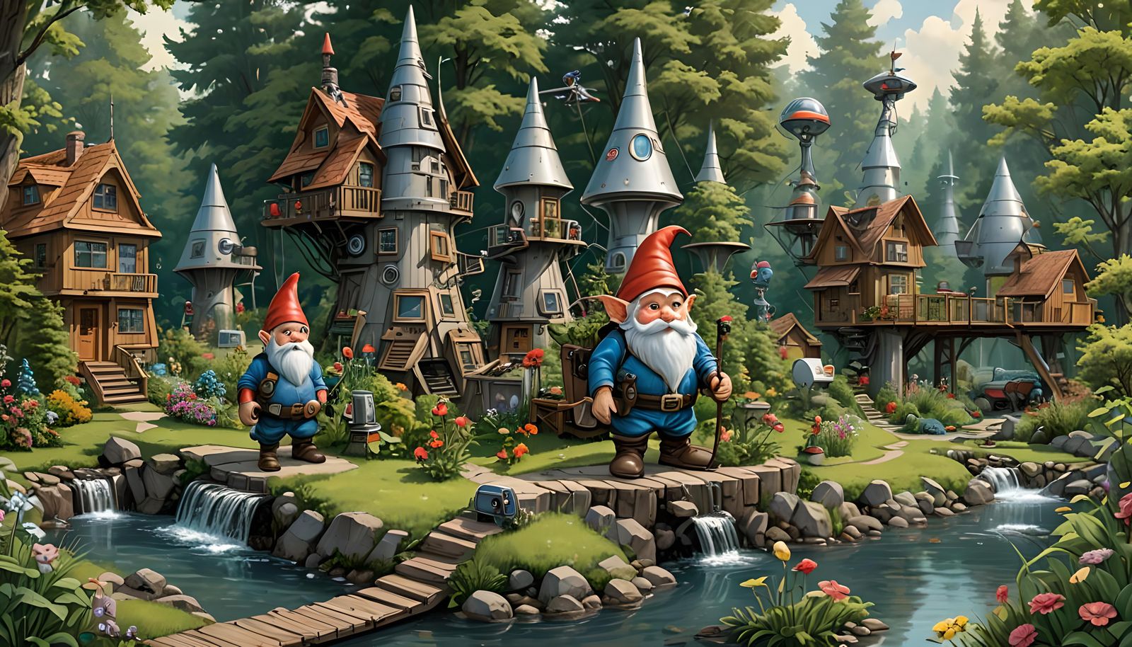 High Tech Gnomes - AI Generated Artwork - NightCafe Creator