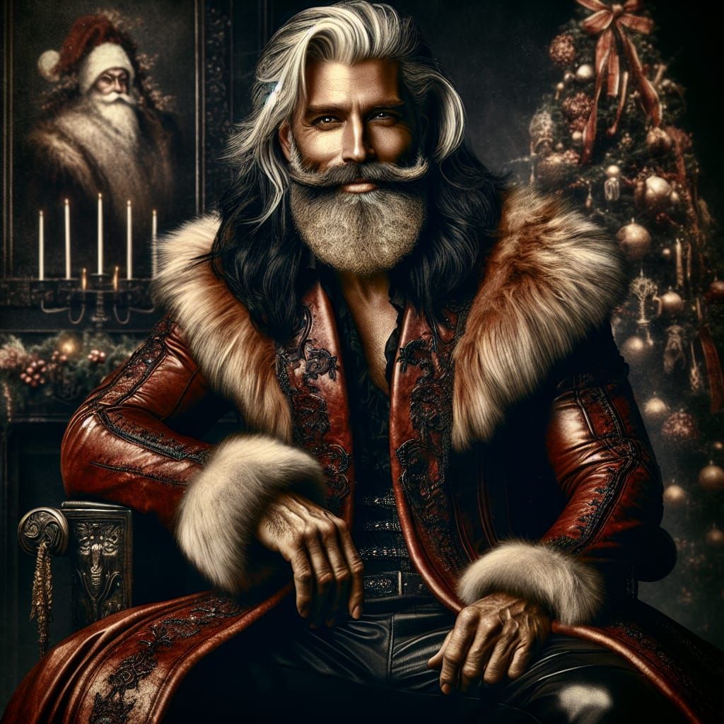 Santa's Son - Charismatic Rockstar Santa Figure in Winter Wo...