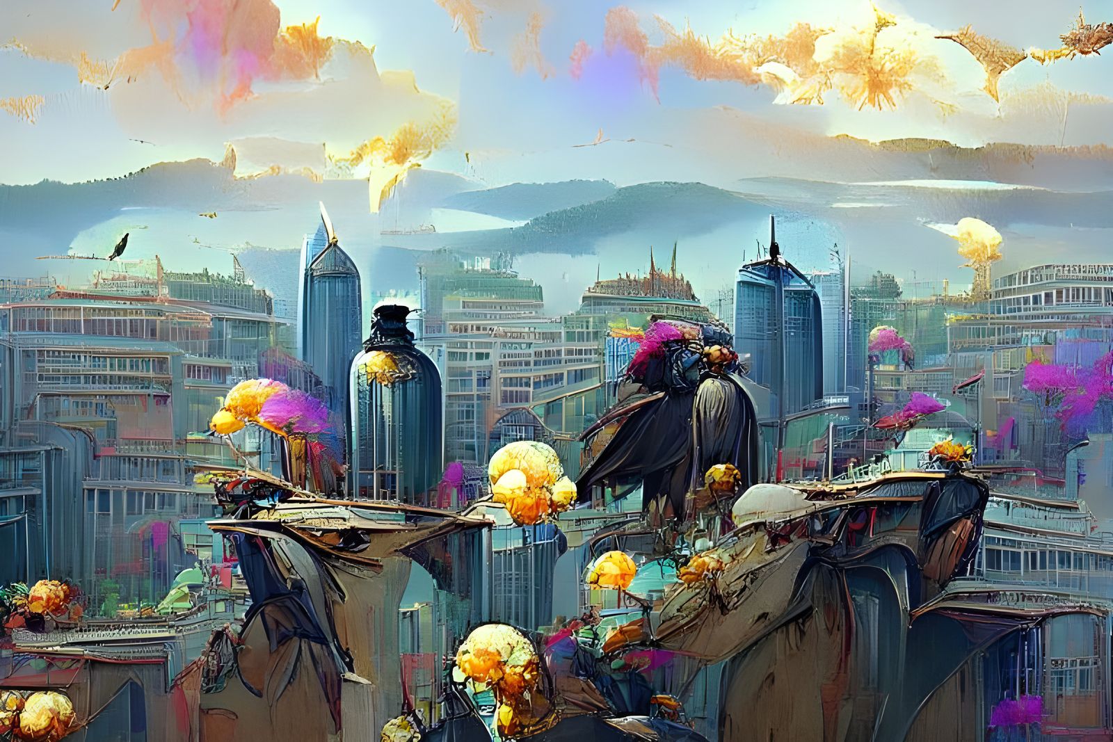 2662 Psychedelic Banksy Ravens & Murderous Watercolour Crows Modern ...