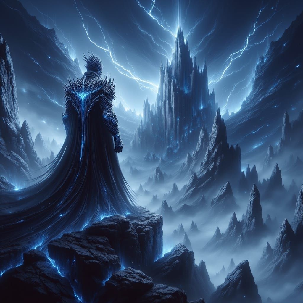 Majestic Dragon Lord Shadow Warrior in Obsidian Ar... - AI Art