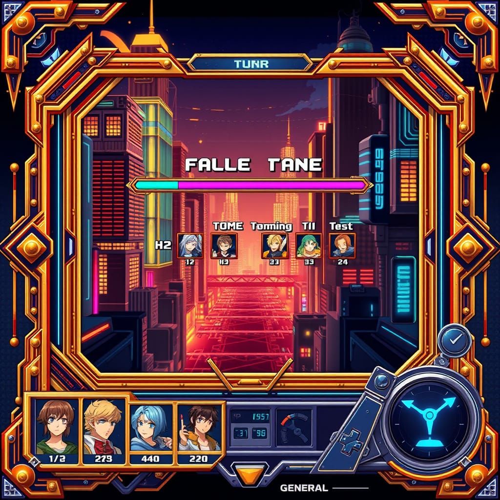 Epic Urban Modern JRPG Battle Screen in Futuristic... - AI Art