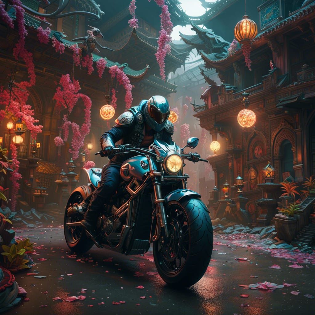 Rider and bike - AI Generated Artwork - NightCafe Creator