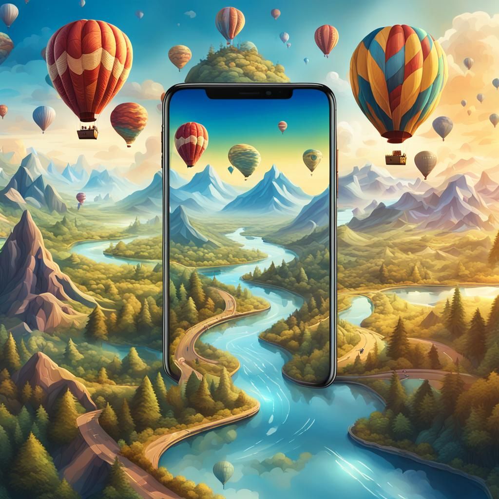 Digital world merging with reality concept artwork featuring a ...