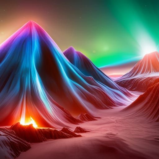 Alien Ice Volcanoes - AI Generated Artwork - NightCafe Creator