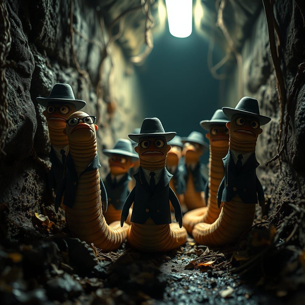 The earthworm mafia - Surreal Portraits of Earthworm Underwo...