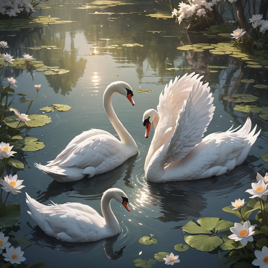 Swans - AI Generated Artwork - NightCafe Creator