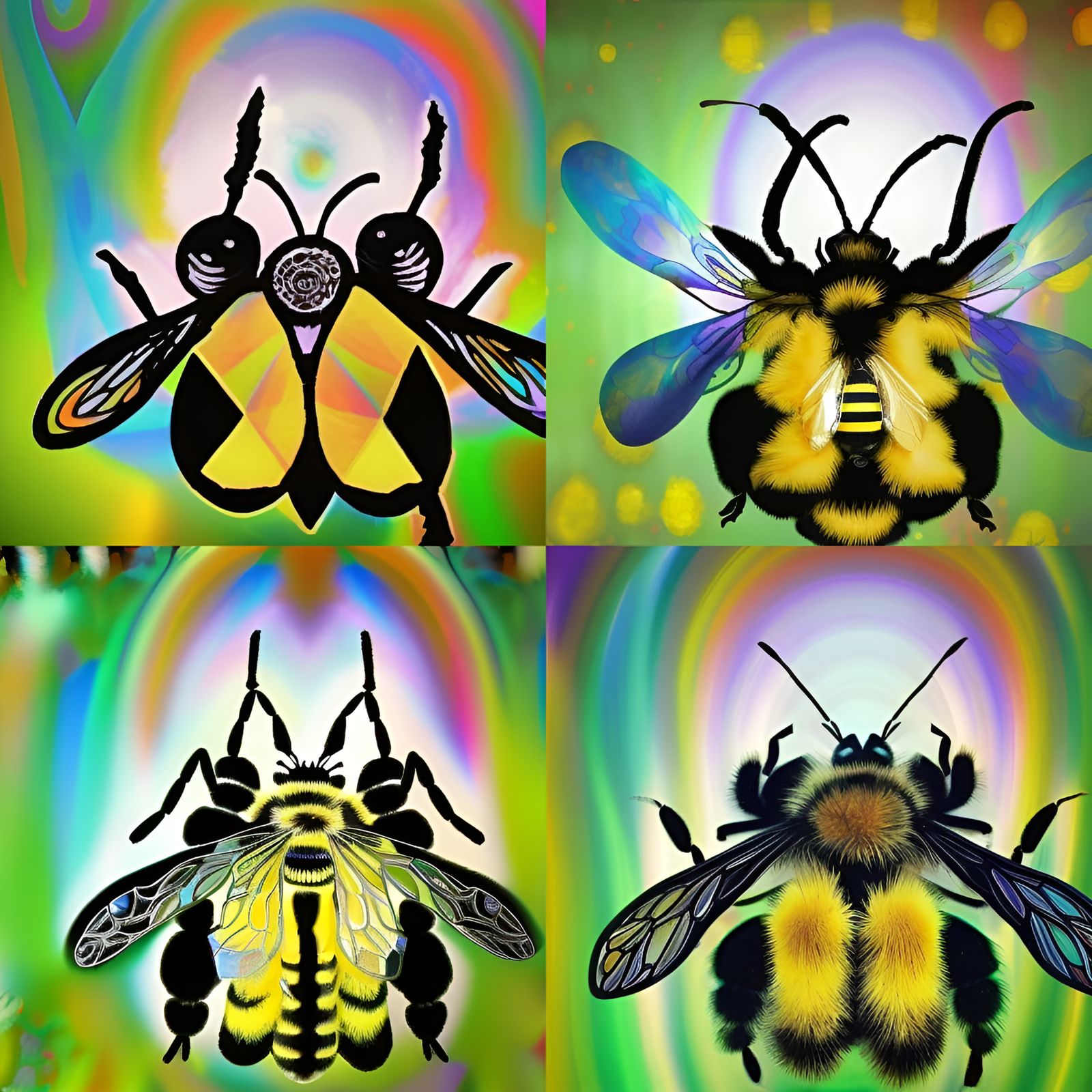 Bee gothic art folk art psychedelic art mysterious complex elaborate ...