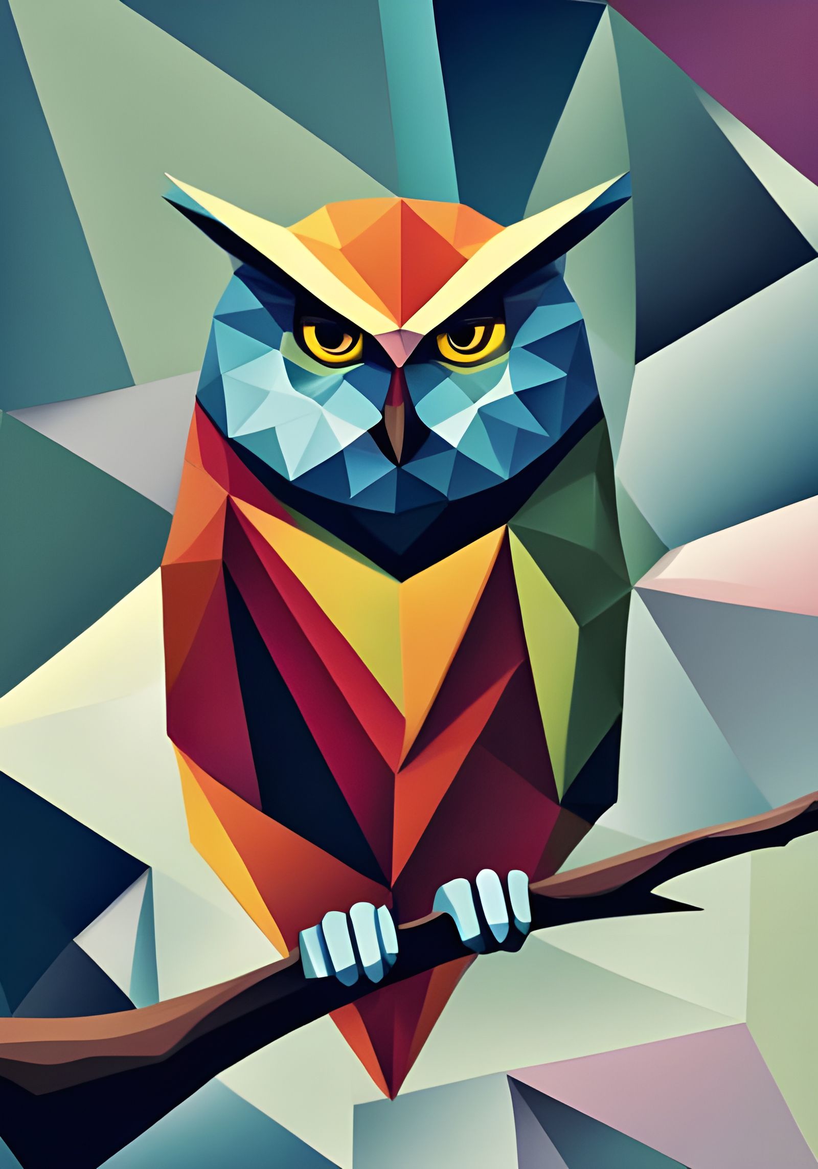 Cubist owl - AI Generated Artwork - NightCafe Creator
