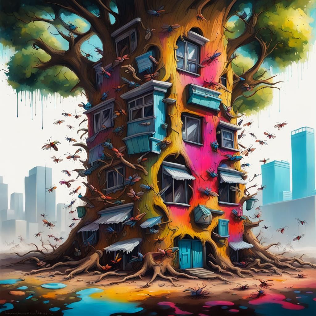 Treehouse - AI Generated Artwork - NightCafe Creator