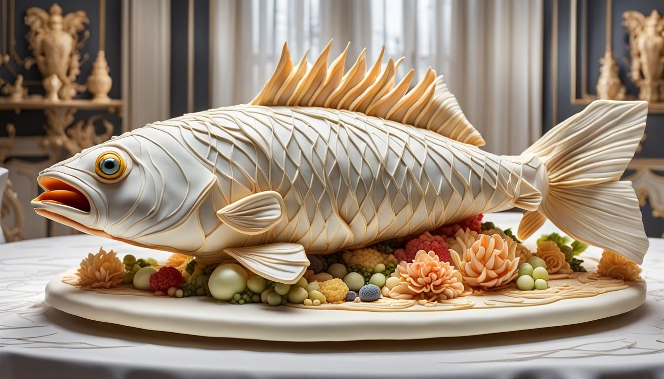 Fish-shaped cake - AI Generated Artwork - NightCafe Creator