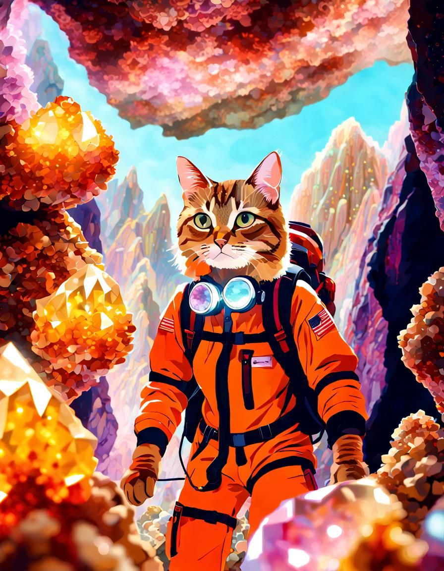 Amazed explorer cat. - AI Generated Artwork - NightCafe Creator