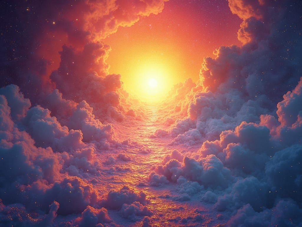 Celestial Dreamscape in Vibrant Pop Art Style - AI Art