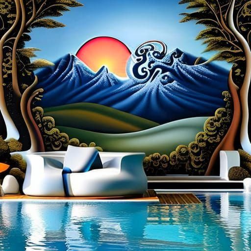 Relaxing by the Pool with Bob & Sal - AI Generated Artwork - NightCafe ...