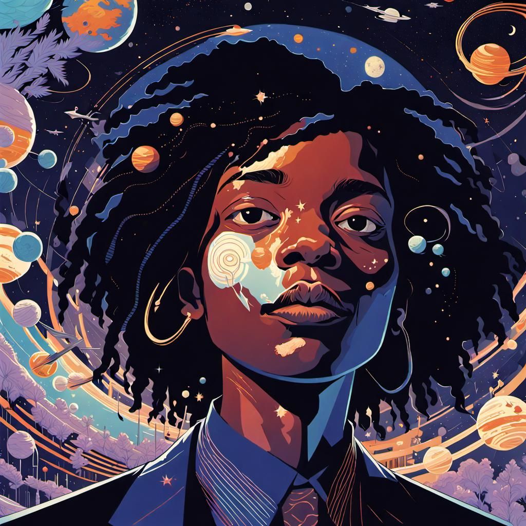 Bio punk planet cream amber lavender nephilims in space ...