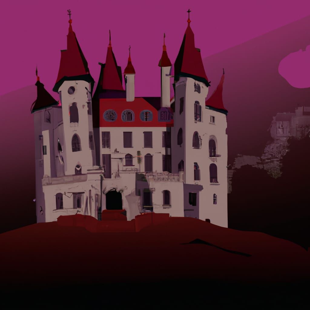 Vampiric castle, Dark red, blood, human, vampires, realistic, scary ...