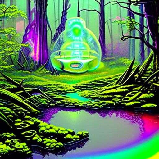 sci-fi fantasy bog mystic swamp - AI Generated Artwork - NightCafe Creator