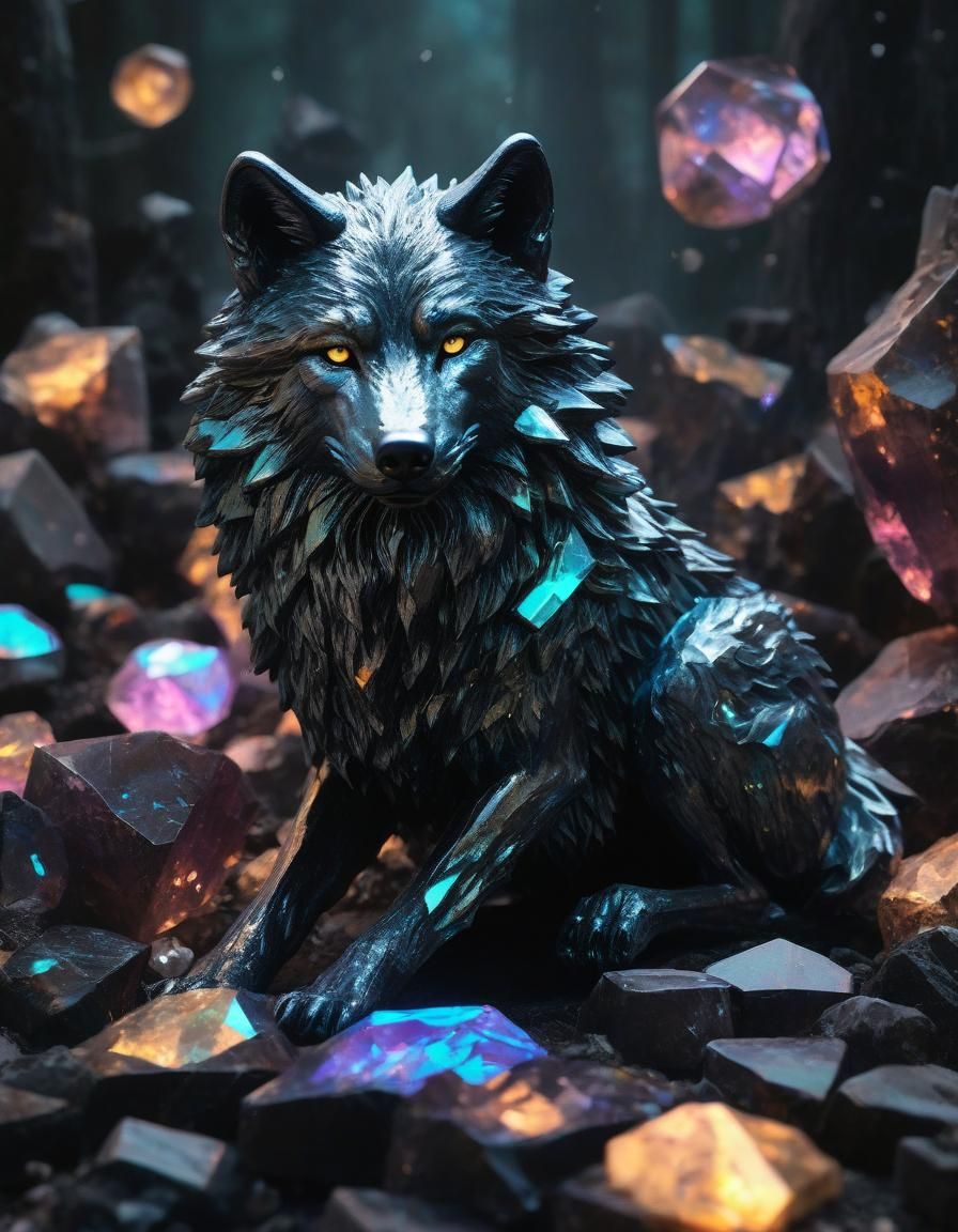 Quartz Wolf - AI Generated Artwork - NightCafe Creator