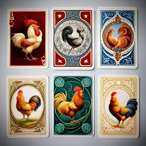 Rooster playing cards - AI Generated Artwork - NightCafe Creator