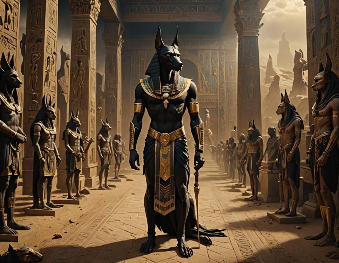 Anubis judging the souls of the dead Epic cinematic brilliant stunning ...