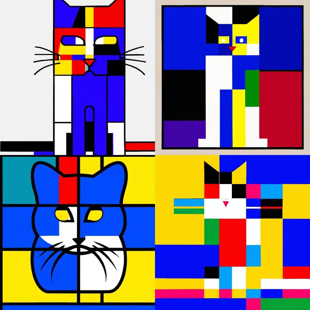 Mondrian cat - AI Generated Artwork - NightCafe Creator