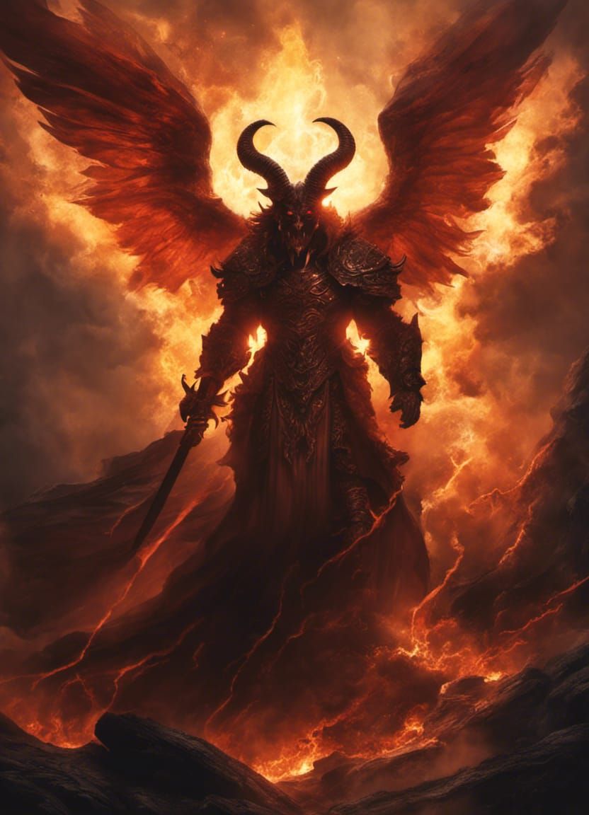 Demonic Angel Rising from the Flames - AI Generated Artwork - NightCafe ...