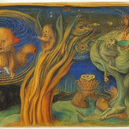 Extraterrestrial beaver and alien river By Lucas Cranach the Elder and ...