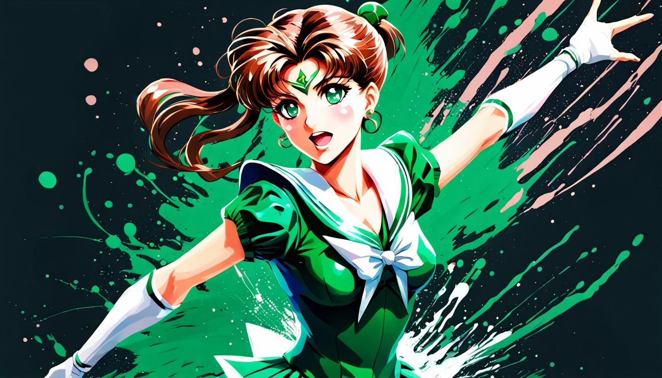 Sailor Jupiter, splash art, abstract expressionism, 14k CG Wallpaper ...
