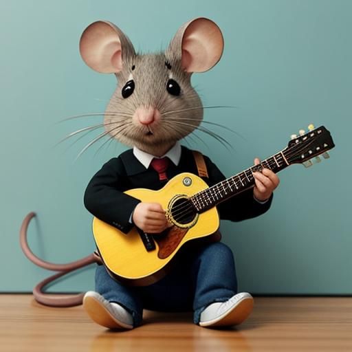 Mouse with guitar - AI Generated Artwork - NightCafe Creator