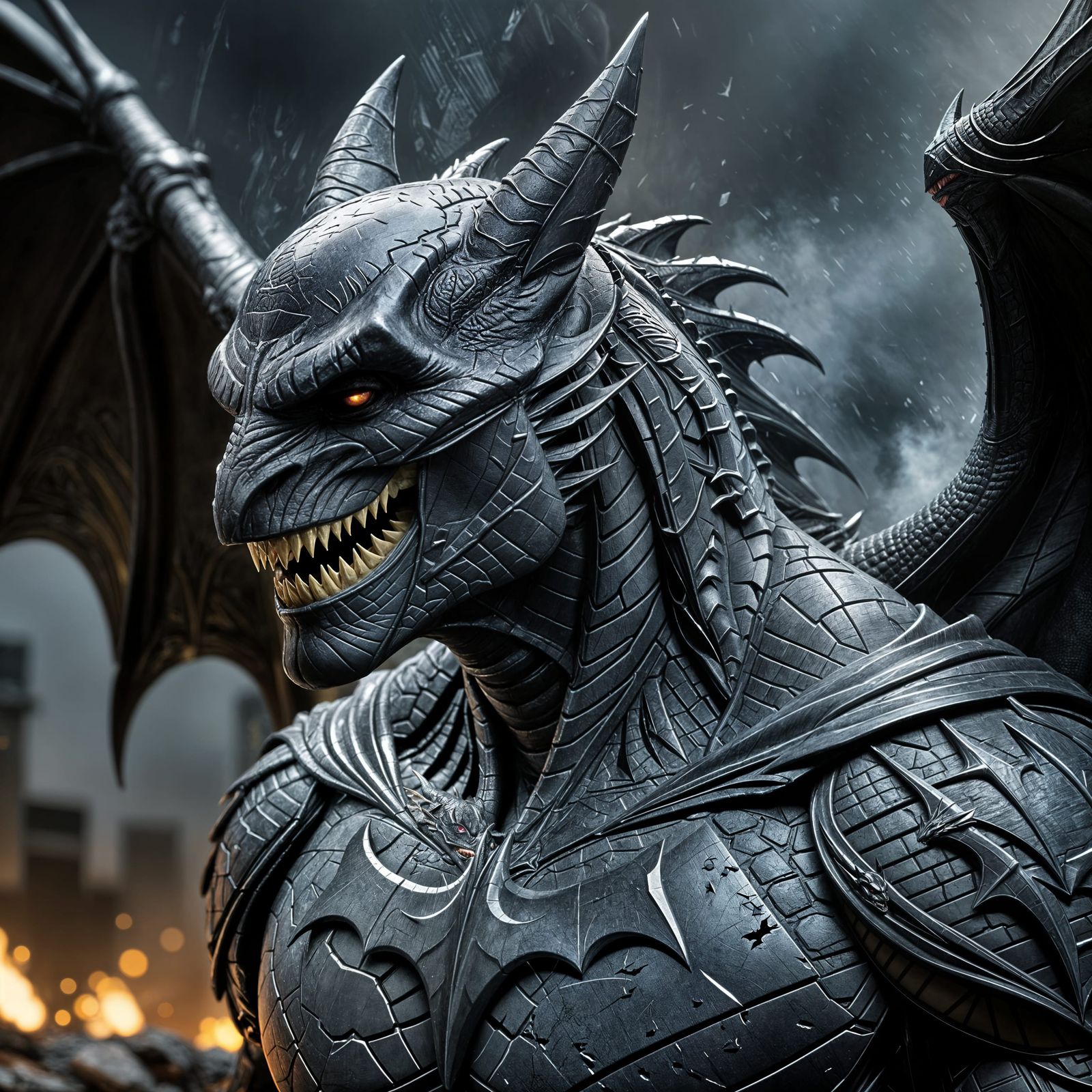Batman Transforms into a Dragon in Epic Art - AI Art