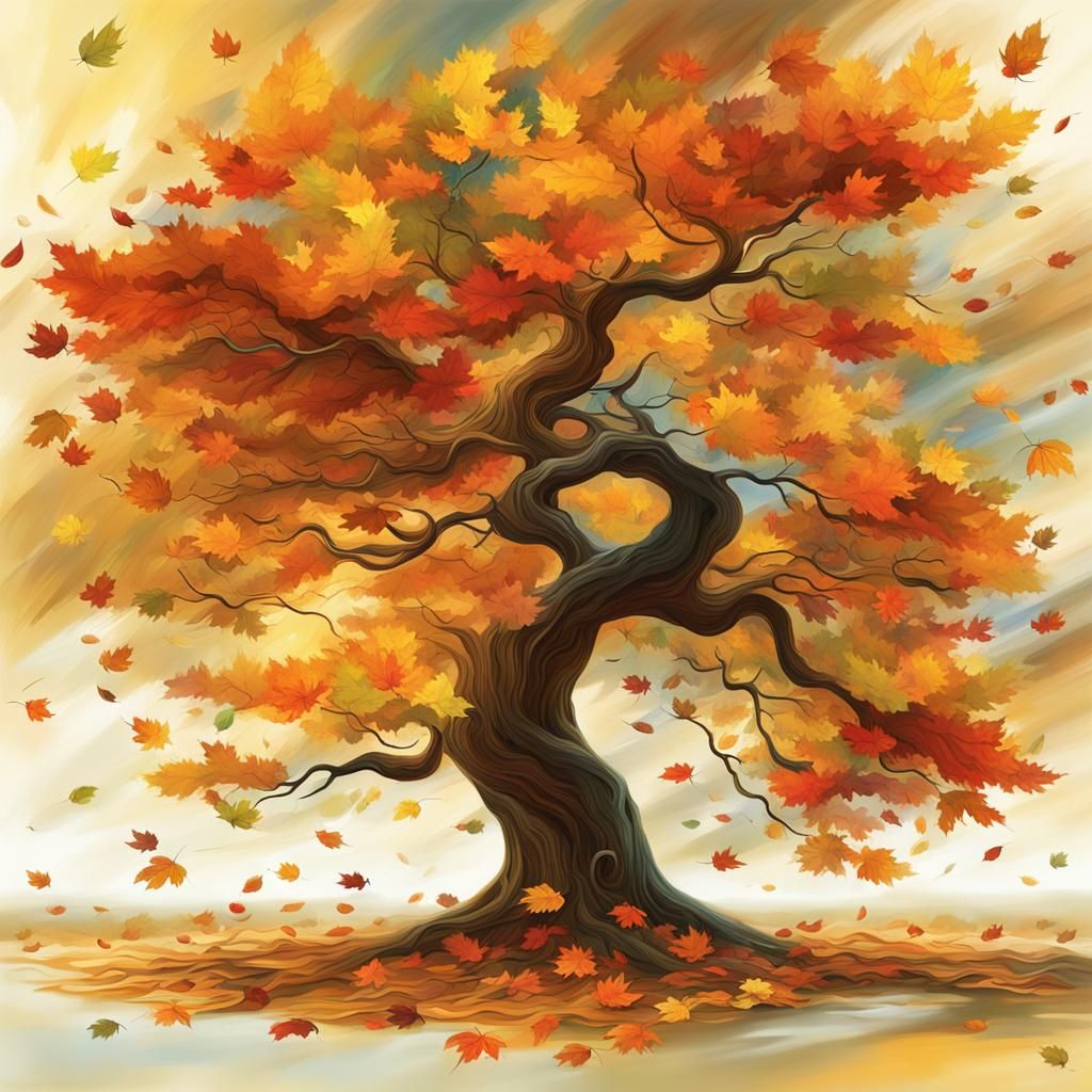 99th autumn for the old maple tree - AI Generated Artwork - NightCafe ...
