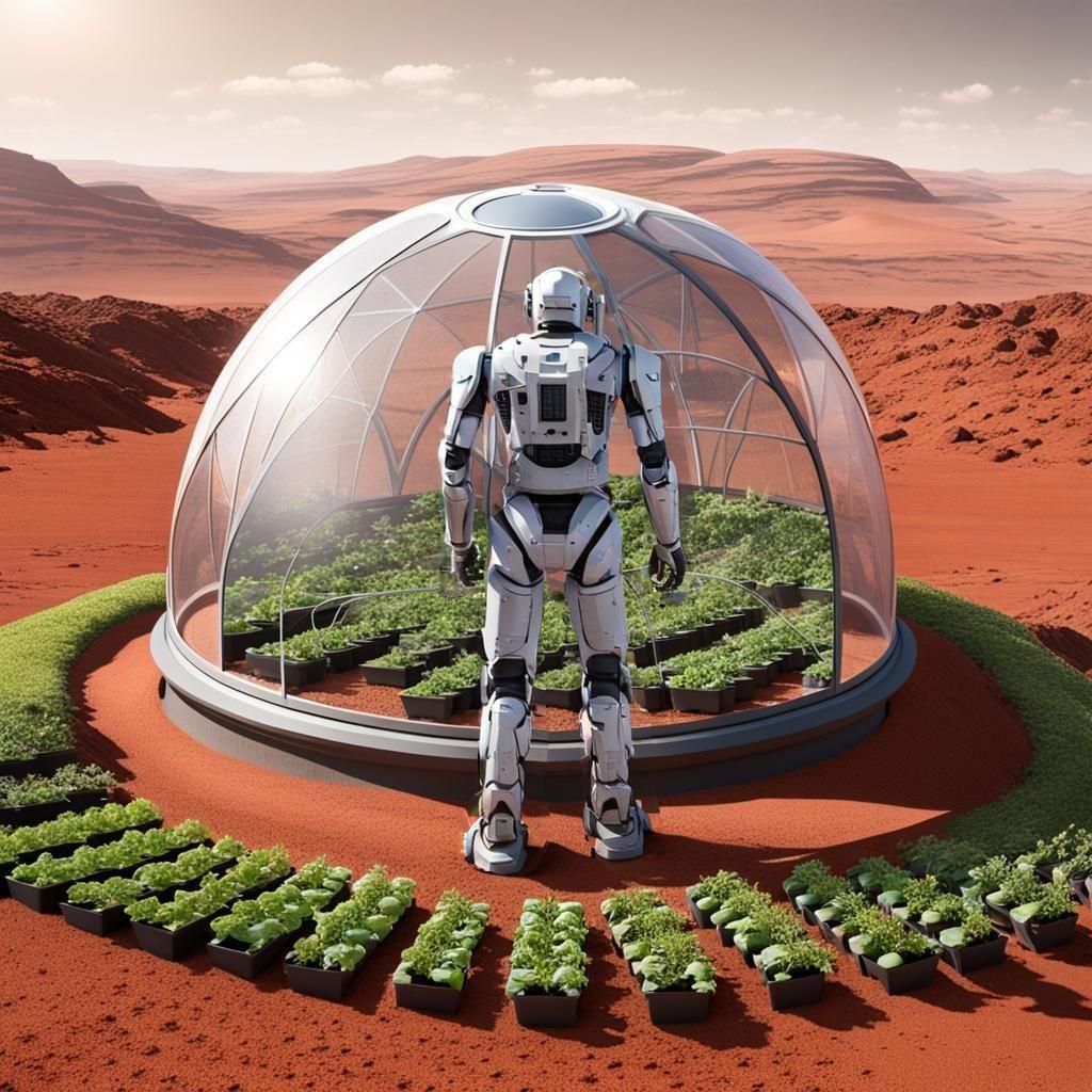 Growing experiment on Mars - AI Generated Artwork - NightCafe Creator