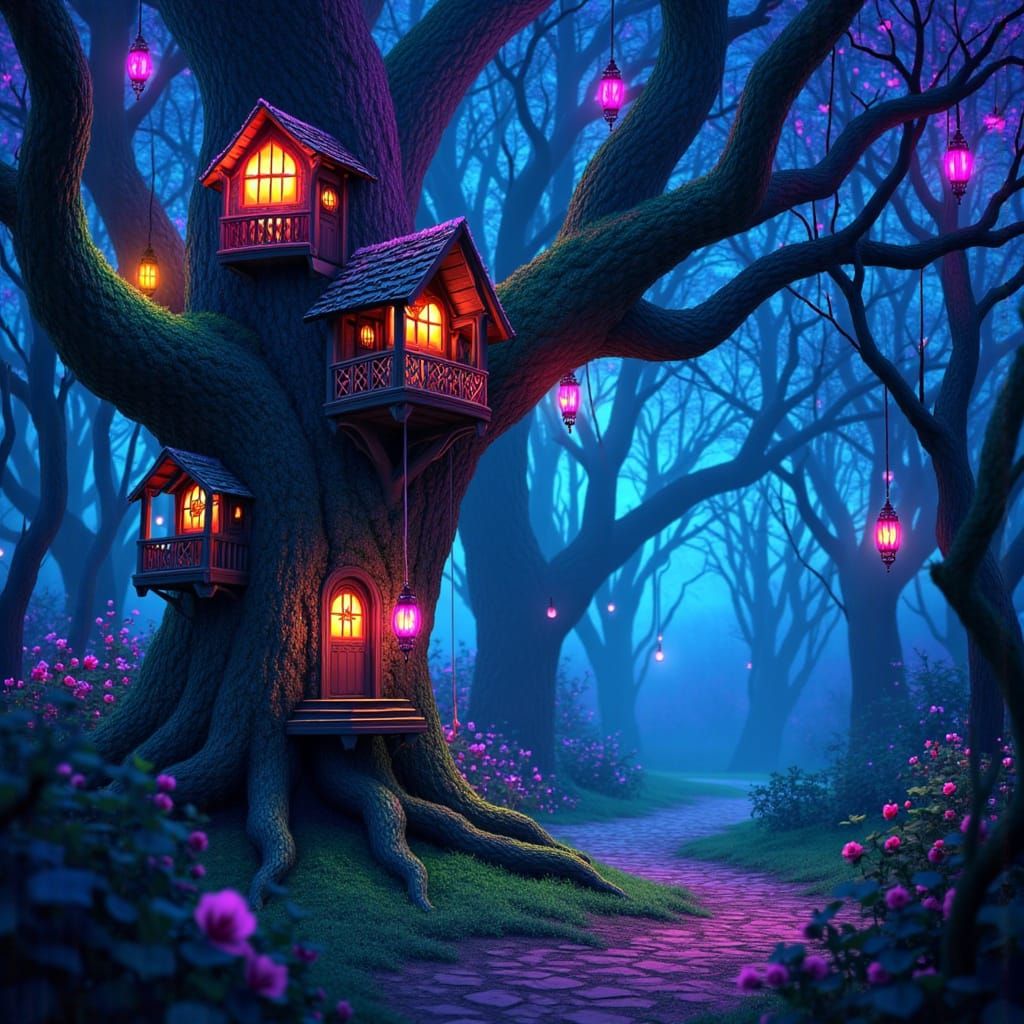 Mirkwood Kingdom Elven Homes - Whimsical Elven Treehouses in...