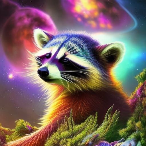 Galaxy Raccoon - AI Generated Artwork - NightCafe Creator