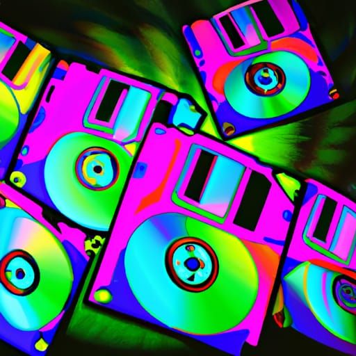 Computer disks - AI Generated Artwork - NightCafe Creator