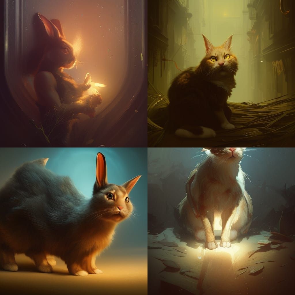 if cats and rabbits merged - AI Generated Artwork - NightCafe Creator