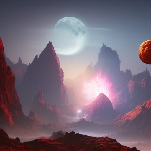 Exploding moon - AI Generated Artwork - NightCafe Creator