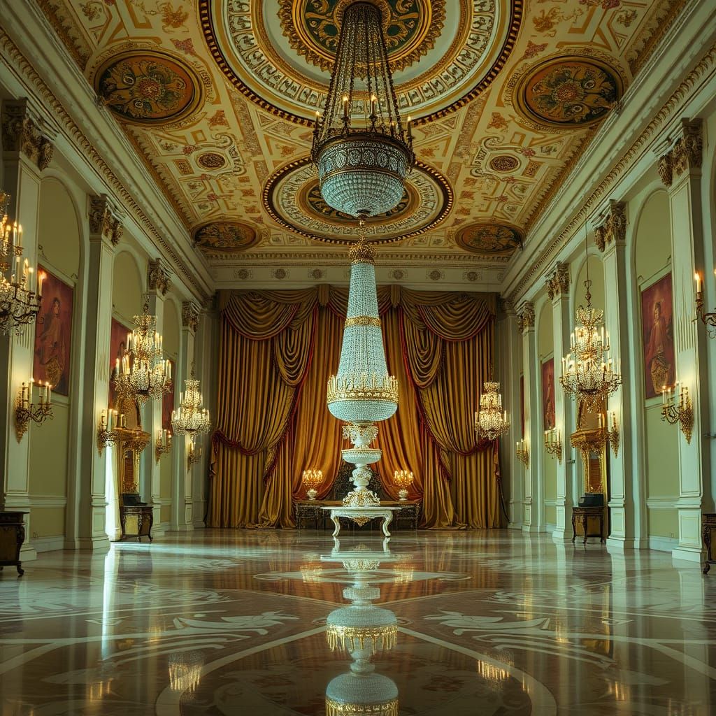 Grand évènement - Luxurious Rococo Ballroom Scene in Dreamy ...