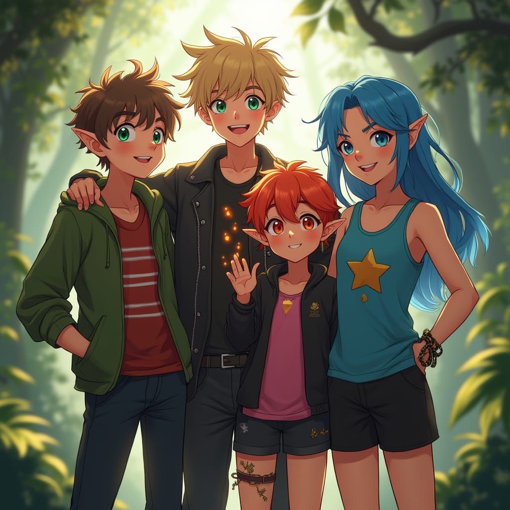 my characters - Whimsical Friends Unite in a Vibrant Fantasy...