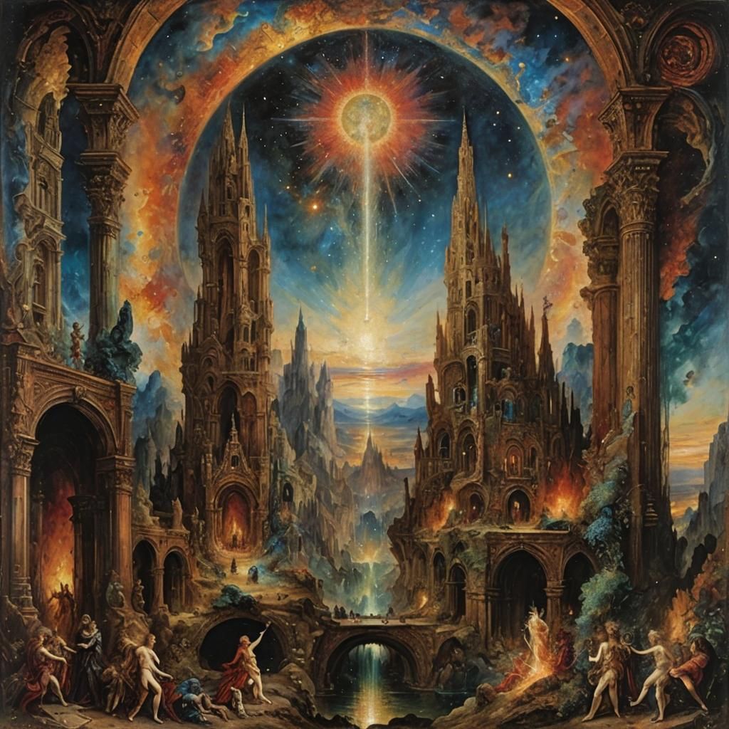 Spectrum Cosmic Serenade deep color oblic light hyperdetailed Gustave ...