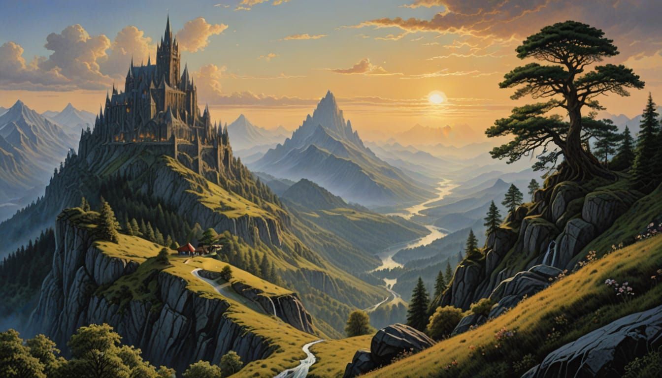 Ethereal Tolkien Fantasy Art in Dreamy Watercolor - AI Art