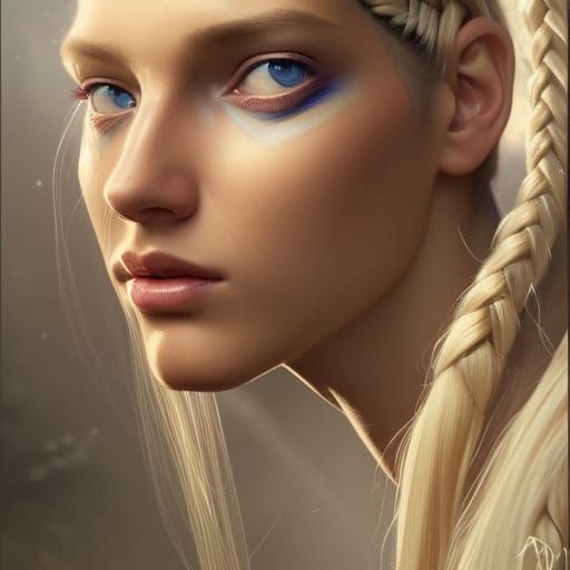 Blu-eyed beauty portrait - AI Generated Artwork - NightCafe Creator