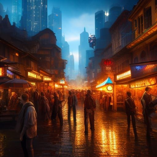 Old Medieval Markets: craig mullins and ghibli digital illustration of ...