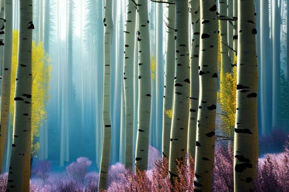 aspen trees - AI Generated Artwork - NightCafe Creator