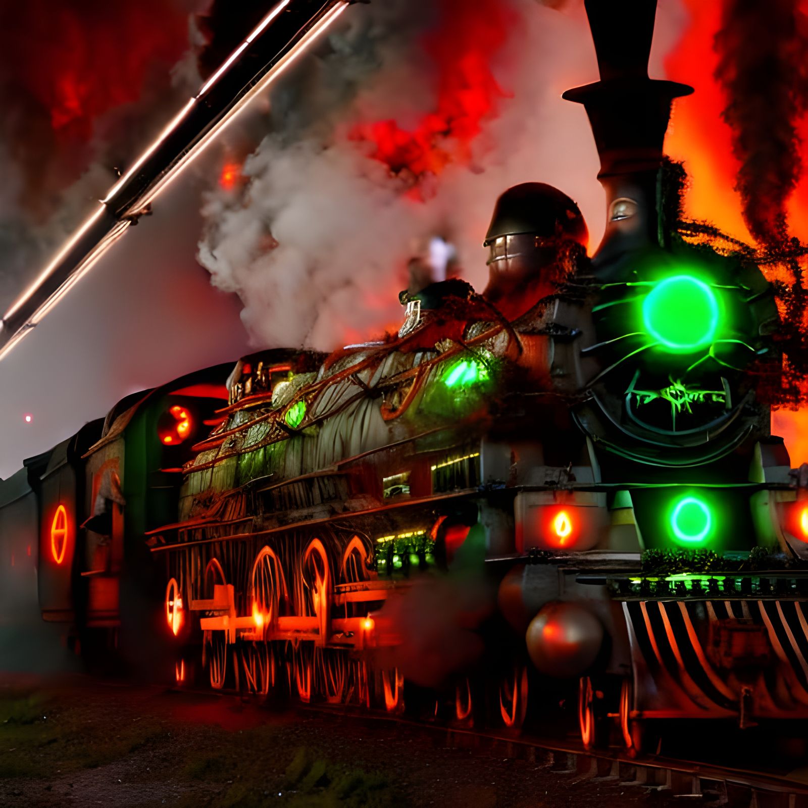 the nightmare train - Daily challenge #67 - NightCafe