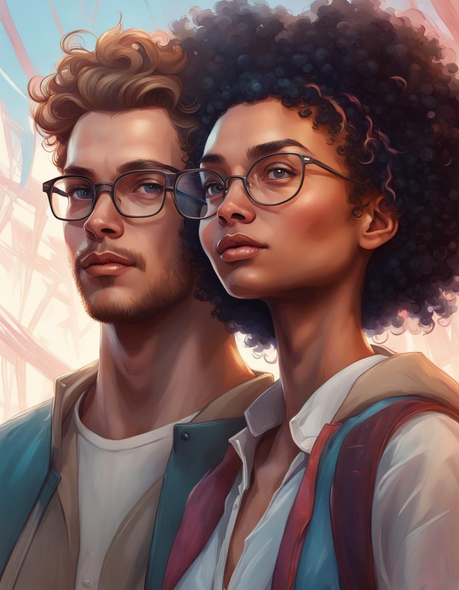 Eddie & Mattie 💜👓 - AI Generated Artwork - NightCafe Creator